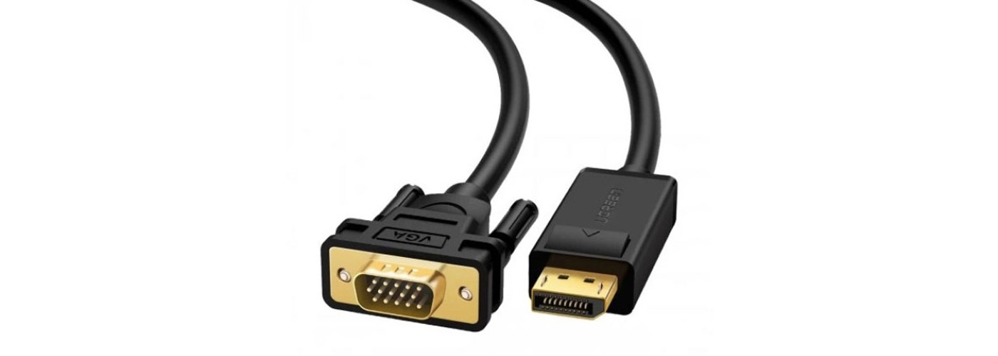 Ugreen 10247 DP Male to VGA Male Cable 1.5m (Black)